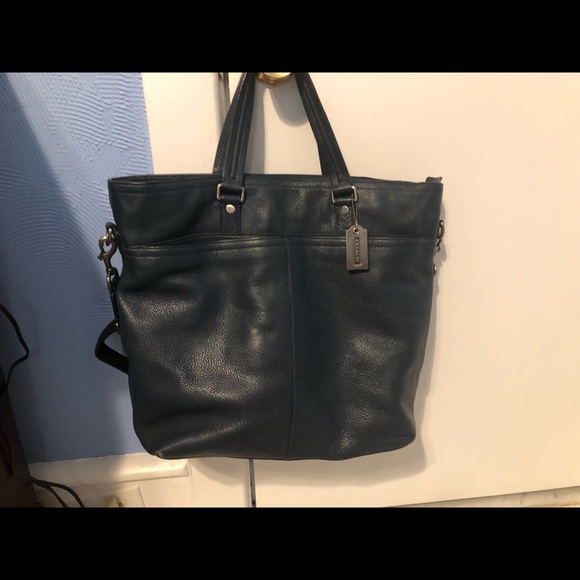 Coach | Bags | Coach Navy Blue Tote | Poshmark